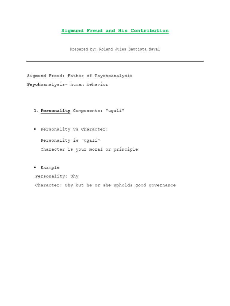 Sigmund Freud and His Contribution | PDF | Id | Psychology