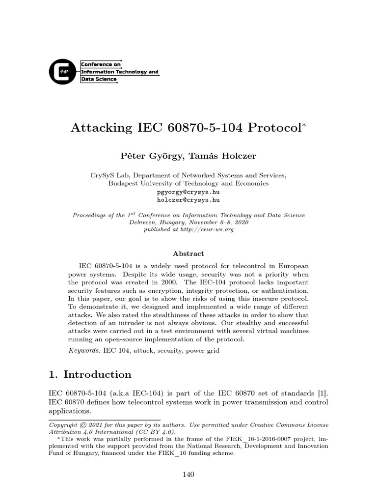 IEC 60870-5-104 Protocol Vulnerabilities | PDF | Transmission Control ...