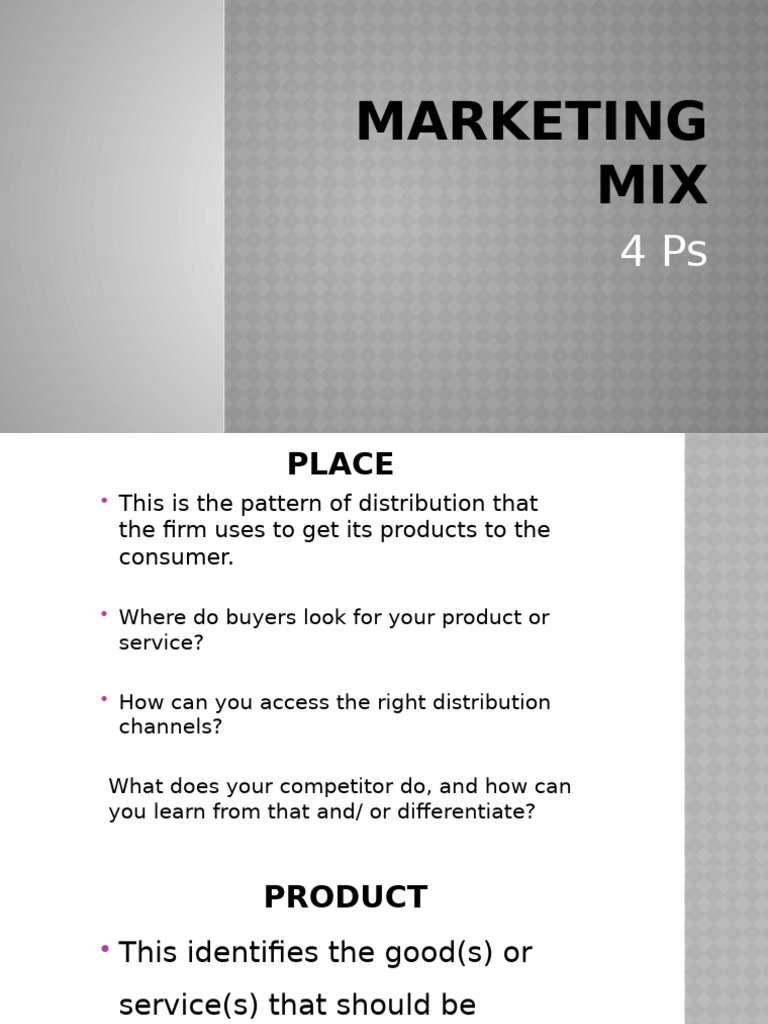 Understanding the Marketing Mix: 4 Ps | PDF | Marketing | Marketing ...