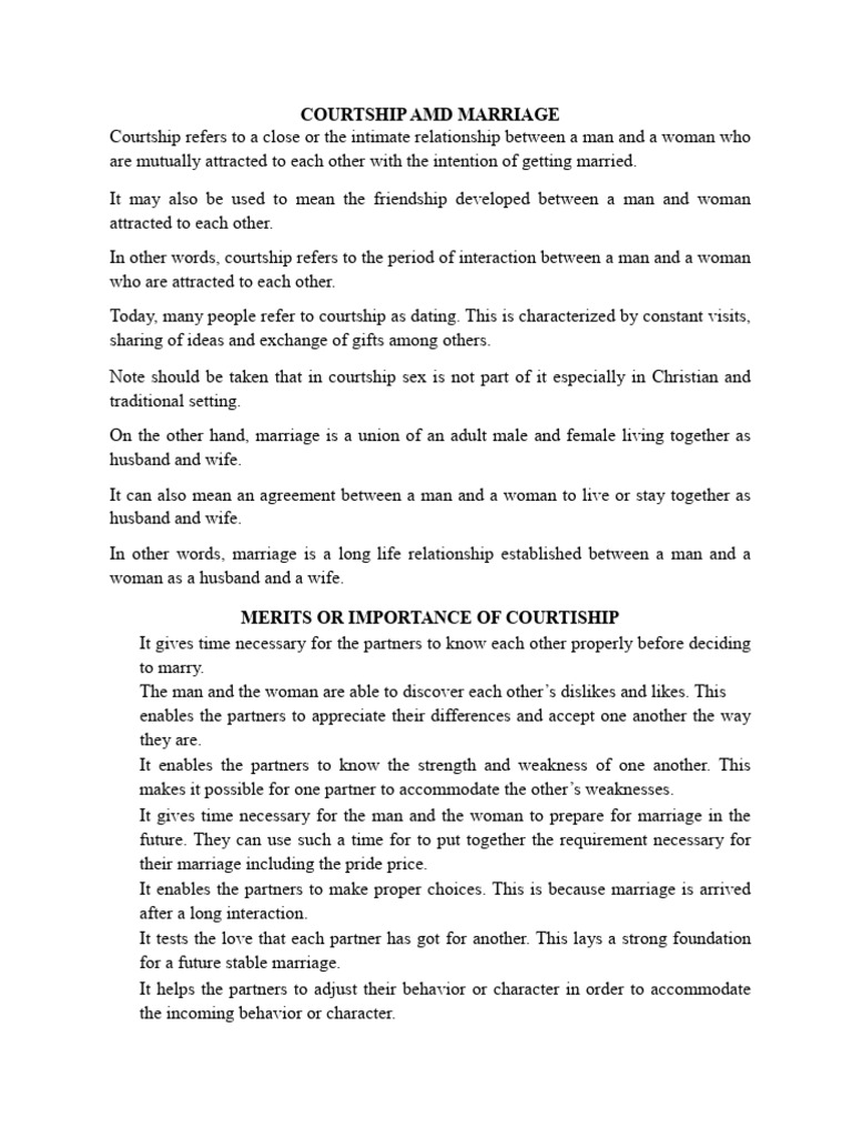 Courtship Amd Marriage - 103040 | PDF | Marriage | Wife