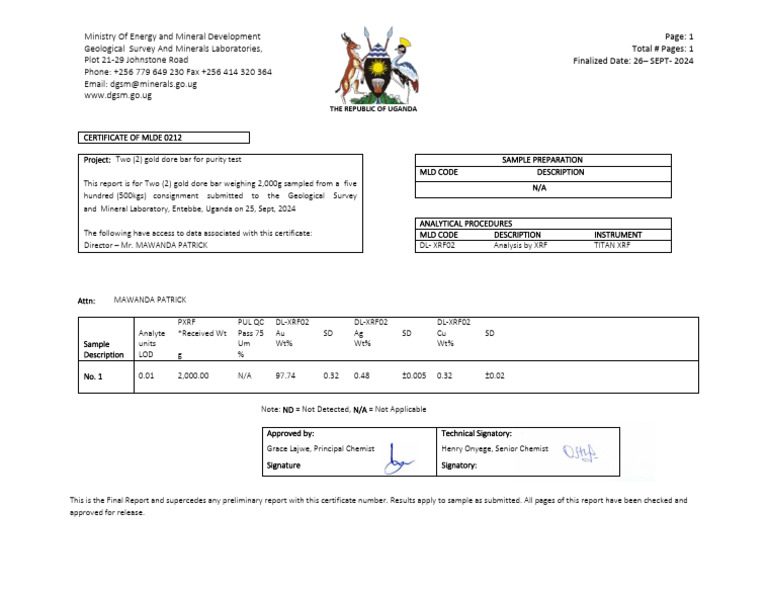 Assy - Laboratory - Report - Mawanda Patrick | PDF | Science