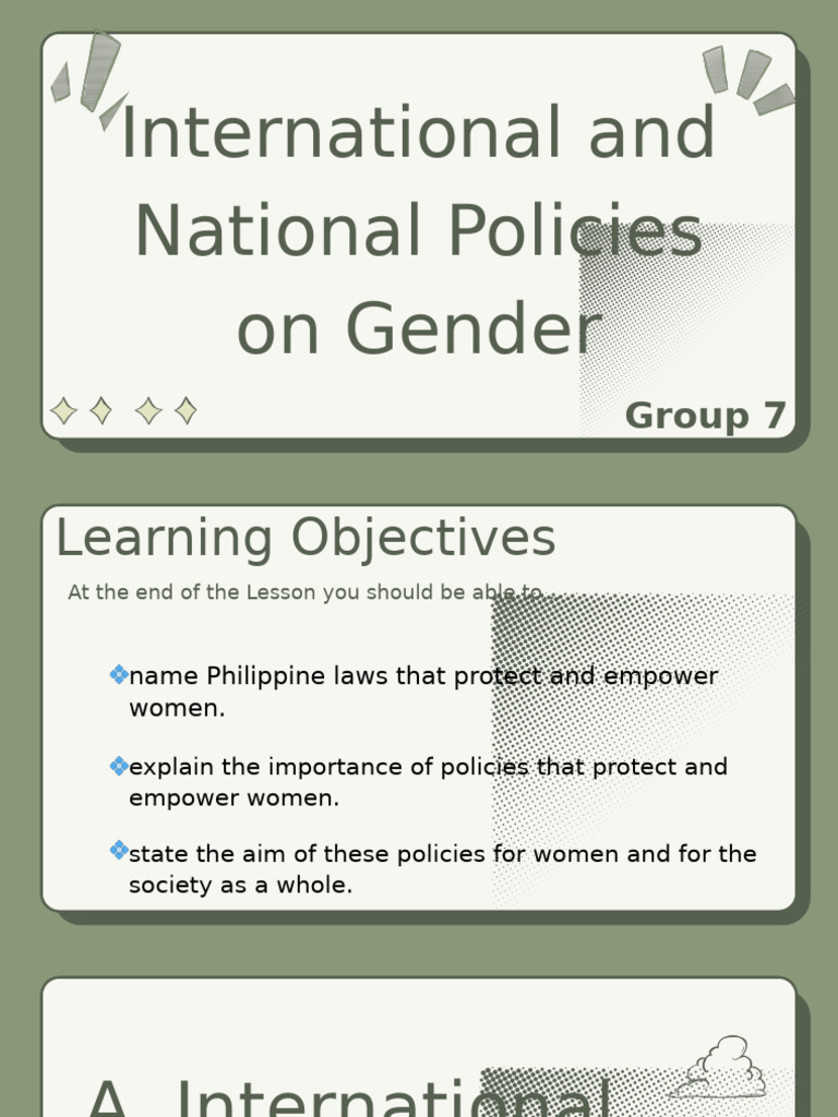 Gender Equality Policies and Laws Overview | PDF | Gender Studies ...