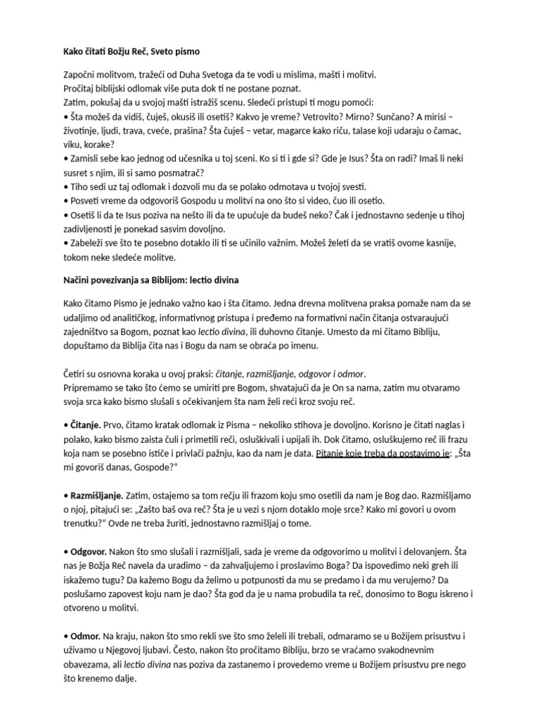 Kako Čitati Sveto Pismo | PDF