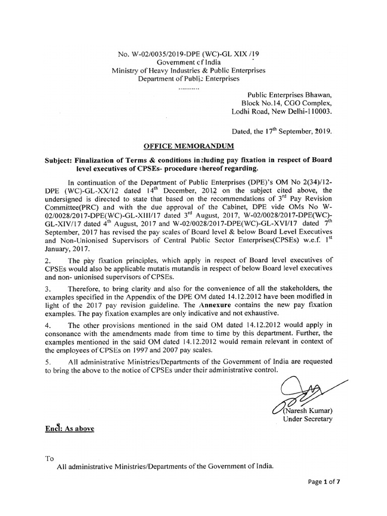 BSNL 3rd PRC Pay Scale Fixation Guide | PDF