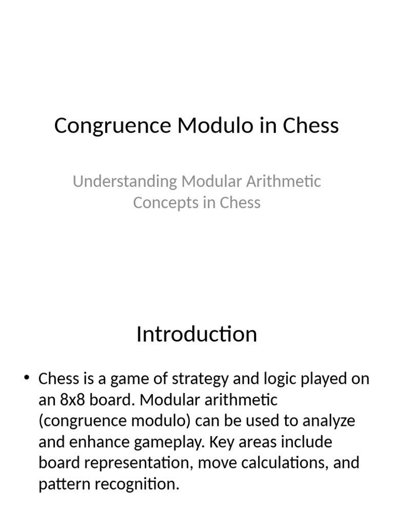 Congruence Modulo in Chess | PDF