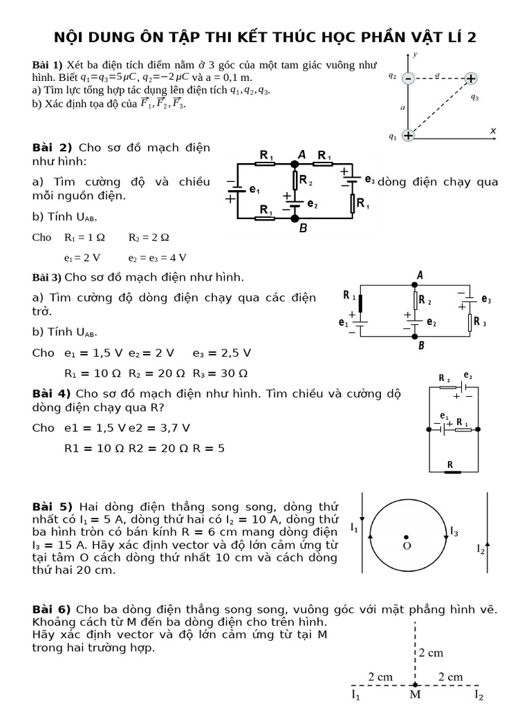 Noi Dung On Tap Thi Vat Li 2 | PDF
