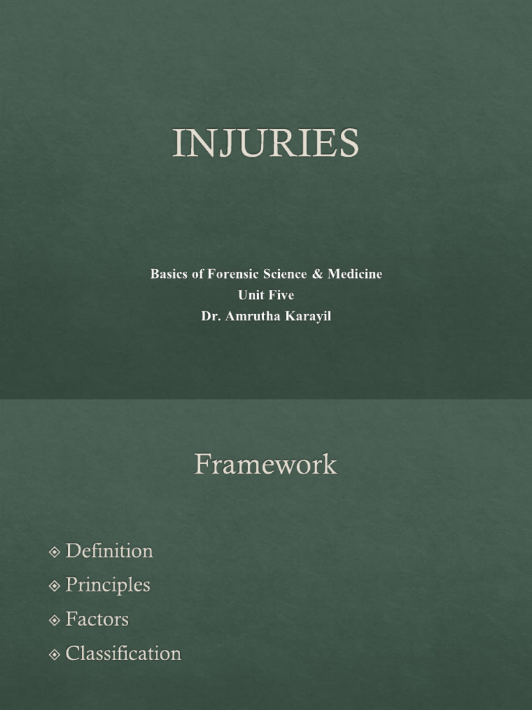 Understanding Injury Types and Factors | PDF