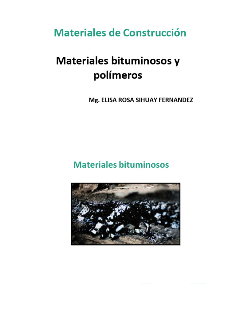 S014, s01 - Materiales Bituminosos y Polímeros | PDF | Polímeros | Petróleo