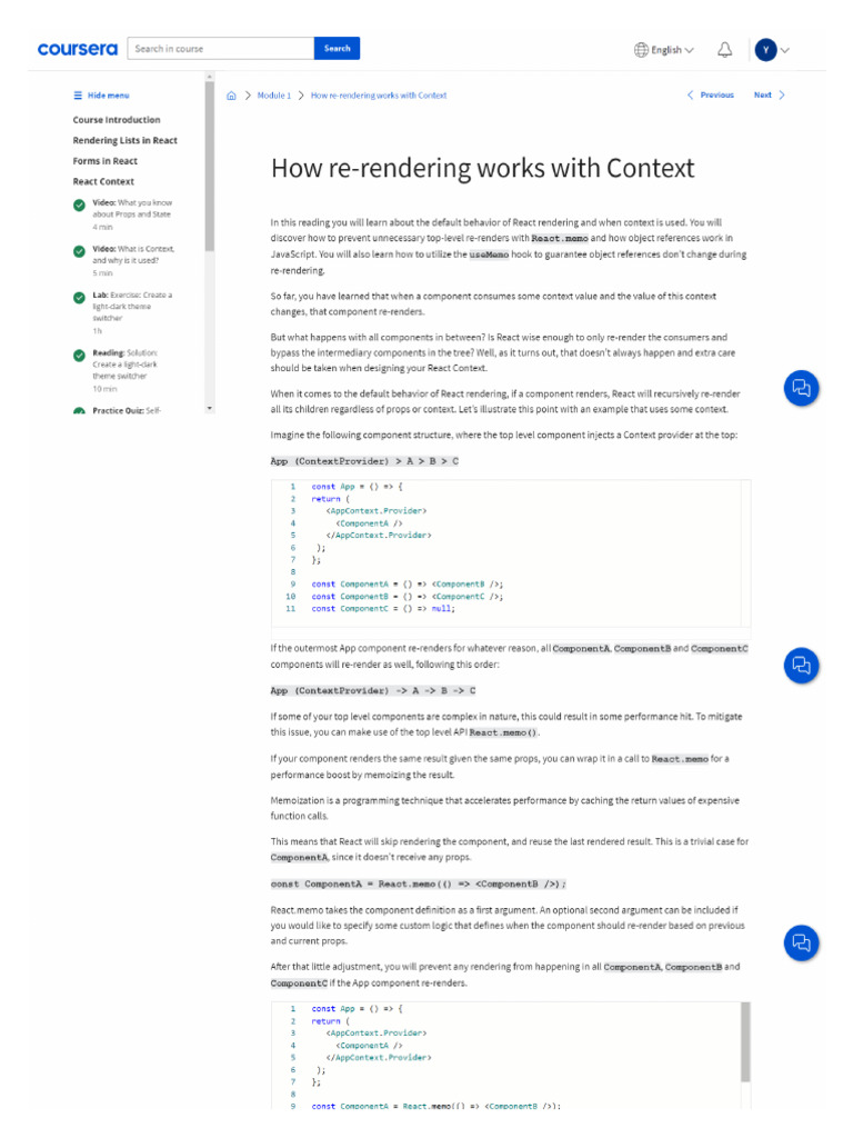 how re rendering works with context | PDF