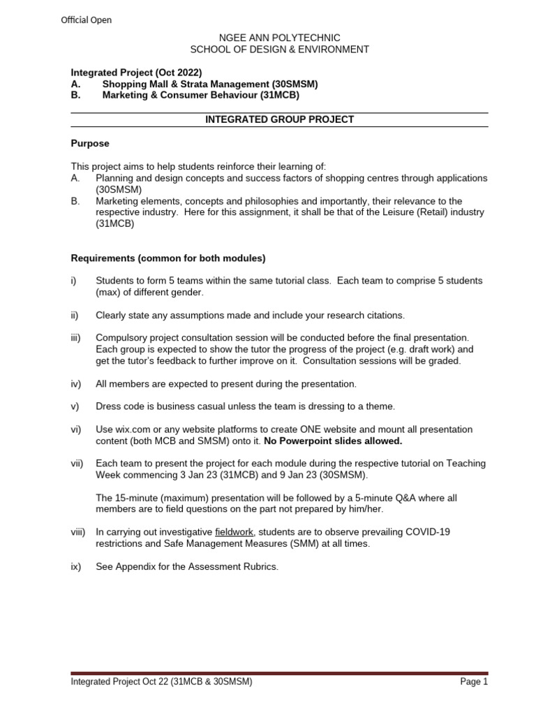 Integrated Project Brief (Thomas Plaza) 2022 Oct - MCB SMSM V01 | PDF | Shopping Mall