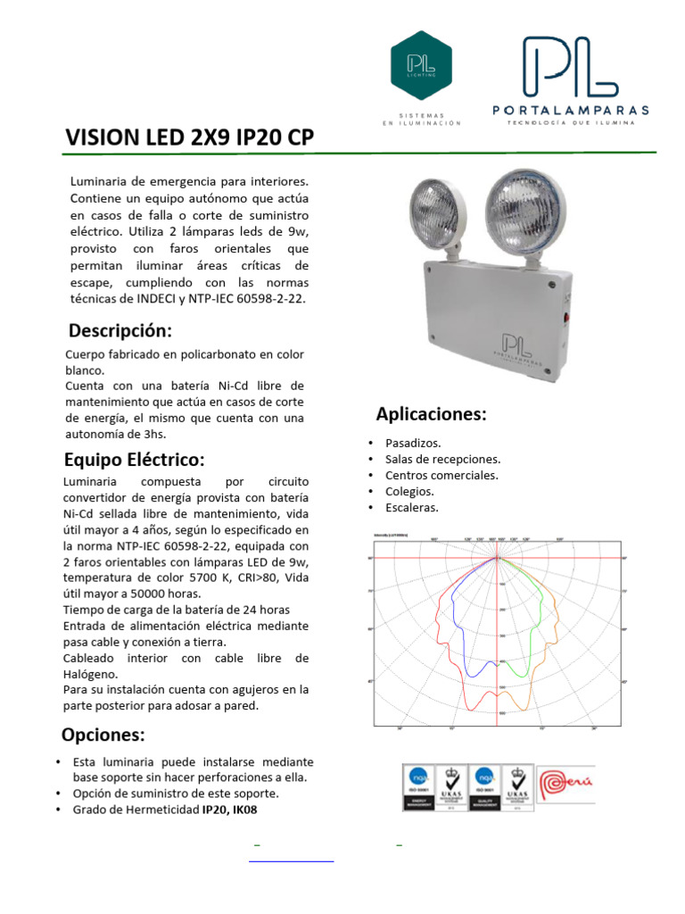 Vision Led 2X9 Ip20 CP V3 | PDF | Diodo emisor de luz | Ingenieria ...