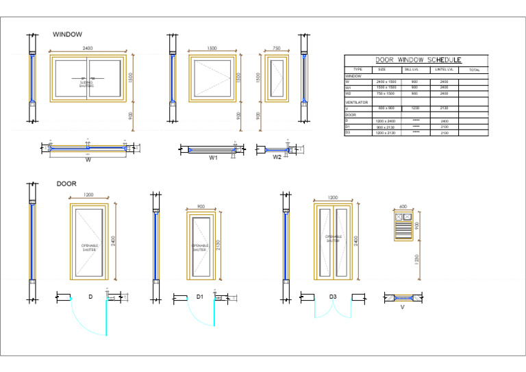 door window detail 1 | PDF | Architectural Elements | Architectural Design
