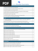 OSCE Checklist Shoulder Examination | PDF