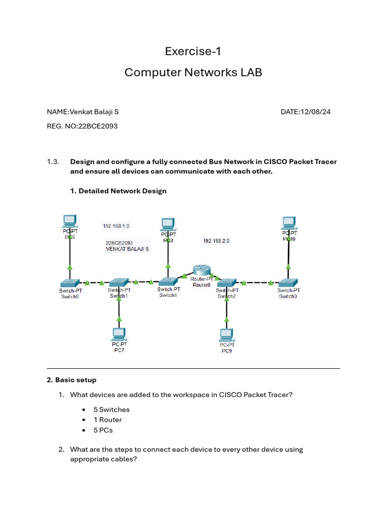 Ex1 2CN | PDF | Ip Address | Computer Network