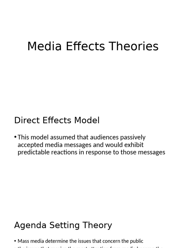 Media Effects Theories | PDF