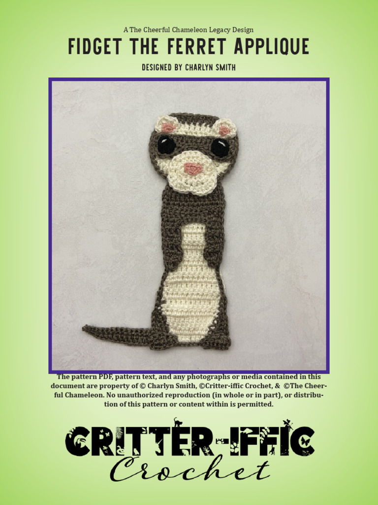 Fidget The Ferret Applique | PDF | Crochet | Crafts