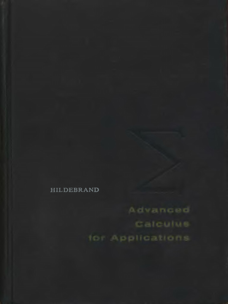 Francis B. Hildebrand - Advanced Calculus For Applications (1976 ...