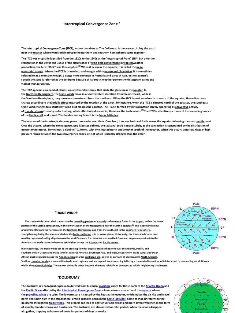 Inter Tropical Convergence Zone | PDF