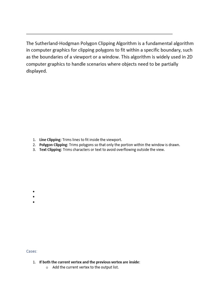Sutherland-Hodgman Polygon Clipping | PDF | Vertex (Geometry) | Polygon