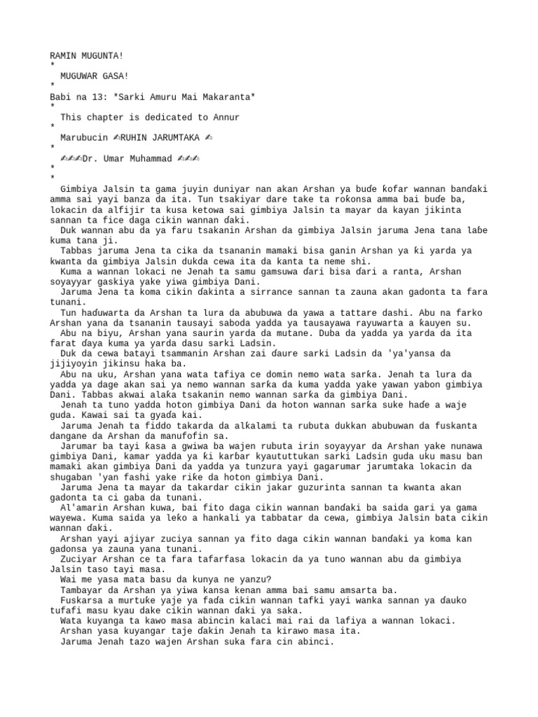 Sarki Amuru Mai Makaranta | PDF