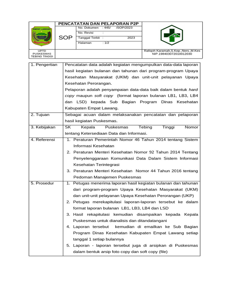 2.6.5. EP 1 Jadwal Pemantauan Kinerja UKM P2P | PDF