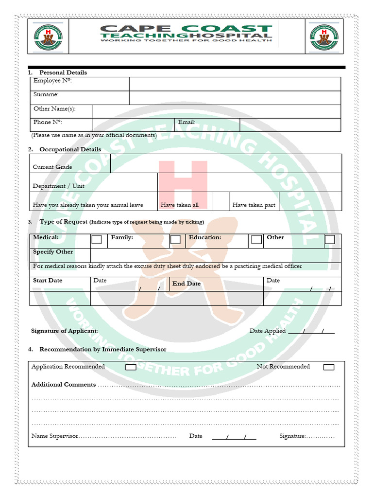 Ghana Health Service Excuse Duty Form | PDF