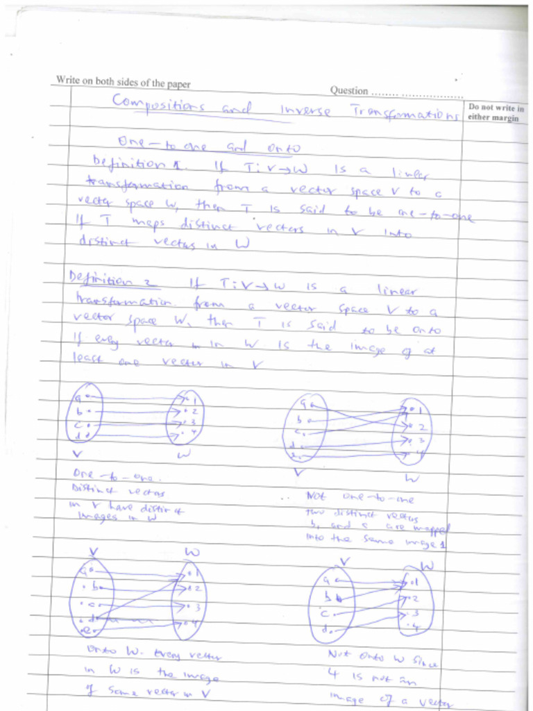 Linear II Notes Compositions and Inverses | PDF