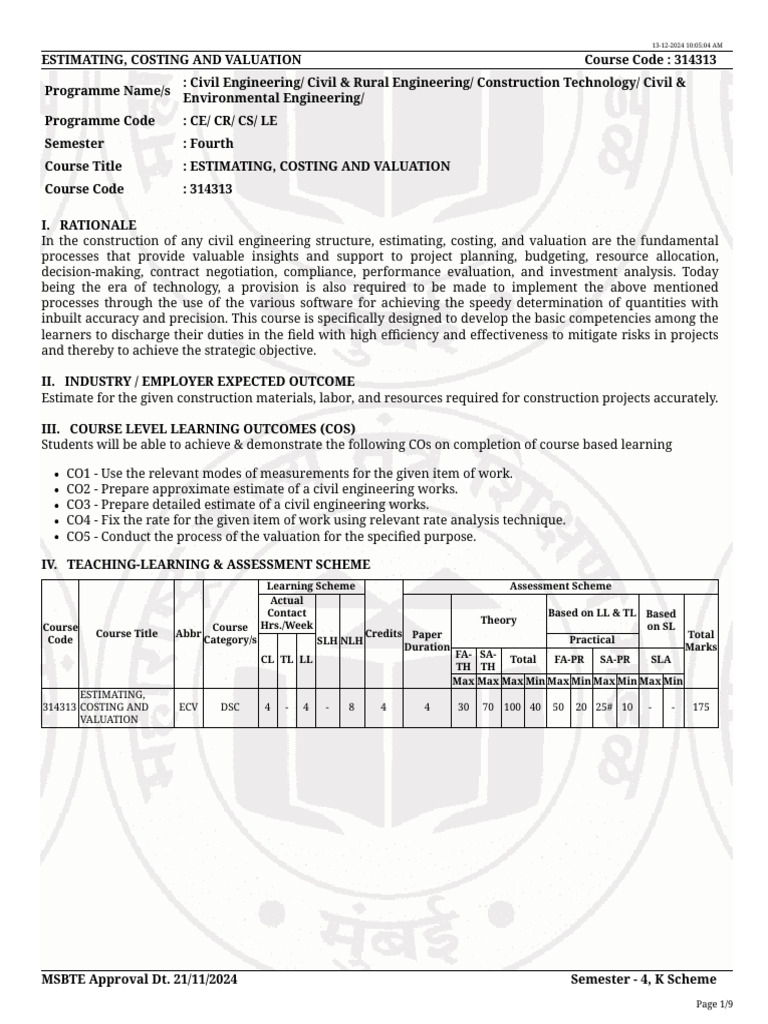 314313-Estimating, Costing and Valuation | PDF | Depreciation ...