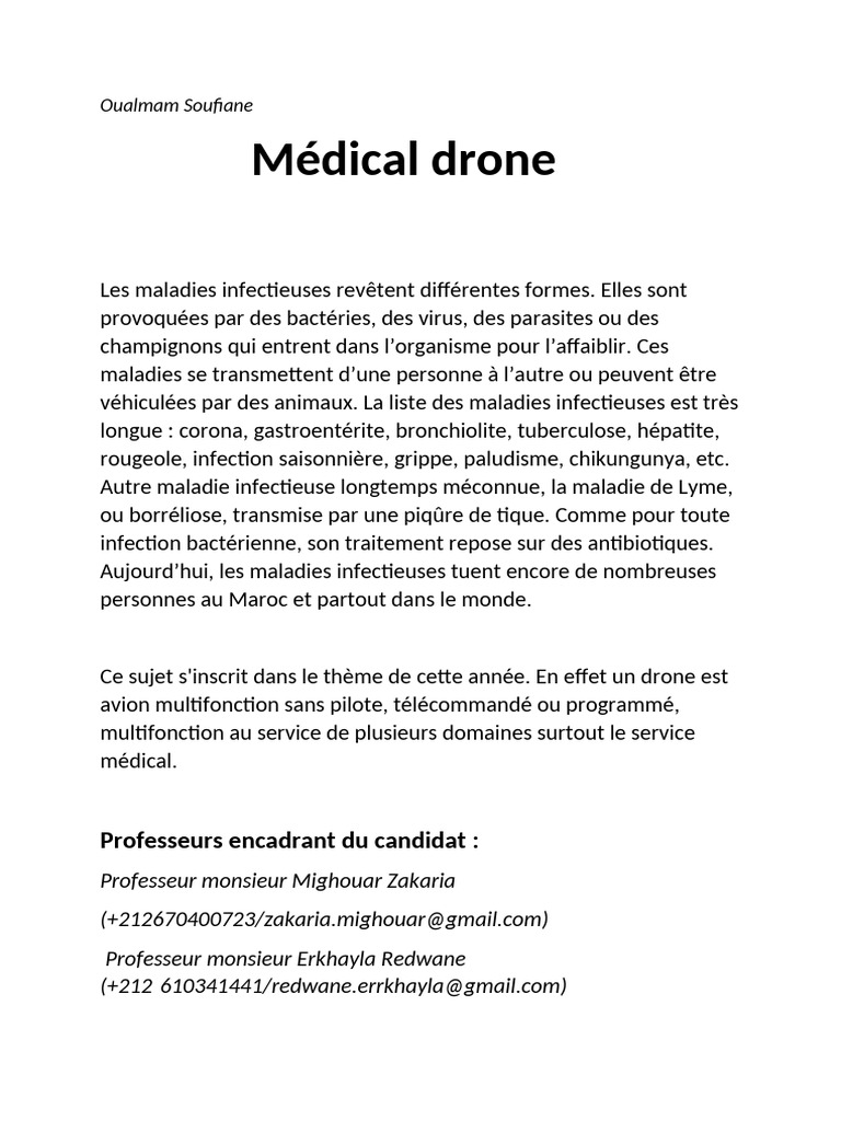 Drones médicaux contre les infections | PDF | Infection | Drone