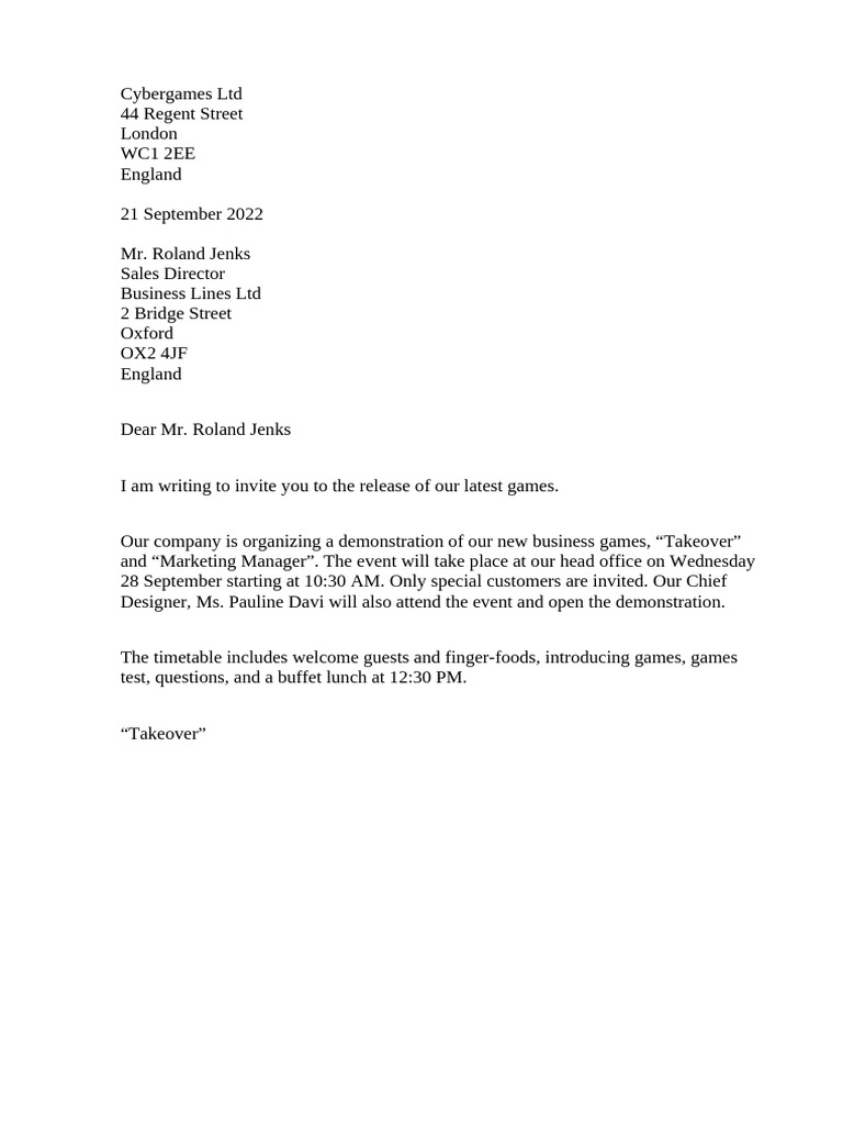 Business Letters | PDF