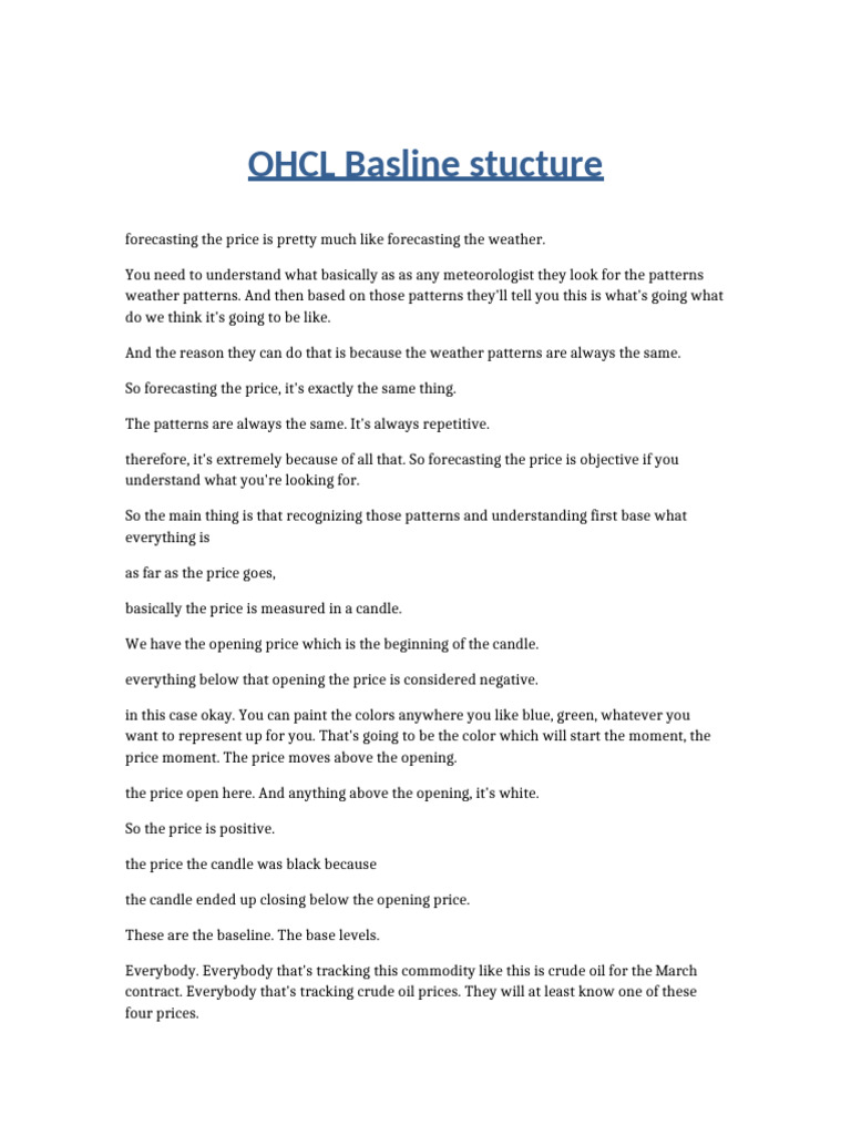 OHCL Baseline Summerized | PDF | Order (Exchange) | Prices