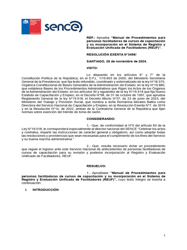 Manual de Procedimientos REUF Facilitadores | PDF | Botón (Computación ...