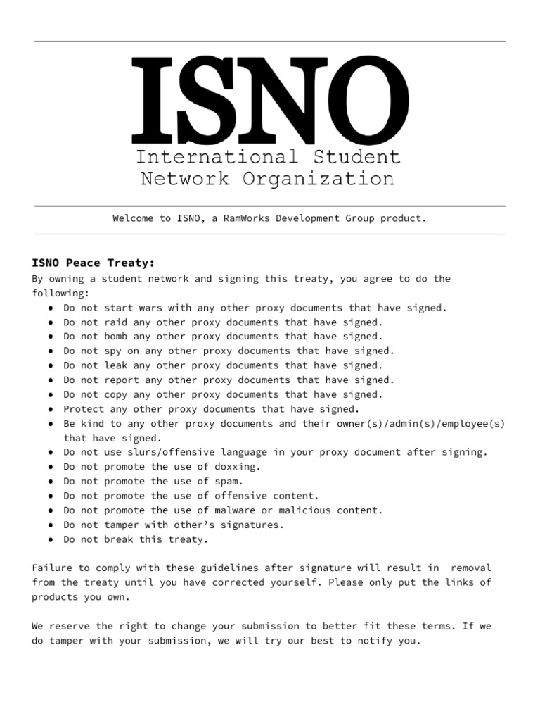 ISNO Peace Treaty Guidelines | PDF | Cybercrime | Computer Mediated ...