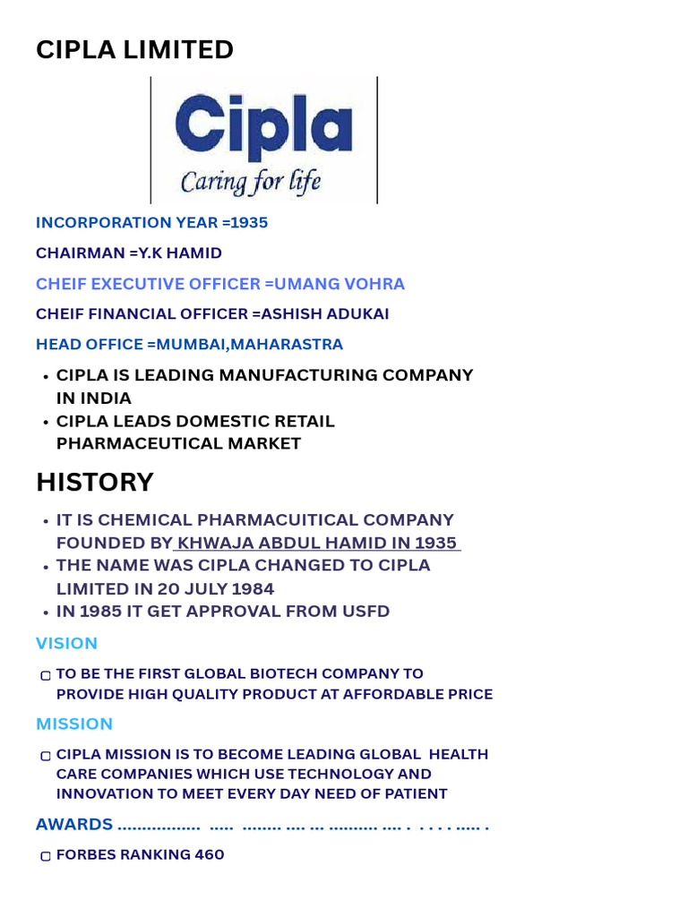 Cipla Limited | PDF