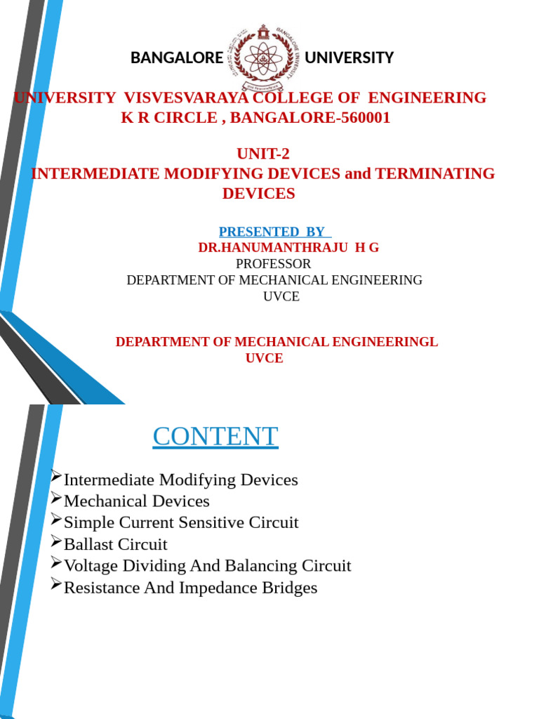 Intermediate Modifying Devices - Unit 2 | PDF | Electrical Impedance ...