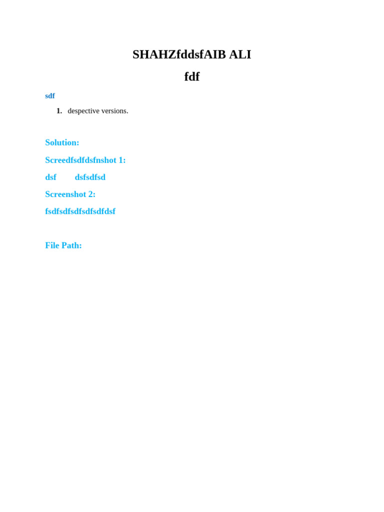 Shahzfddsfaib Ali FDF: Solution: Screedfsdfdsfnshot 1: DSF DSFSDFSD ...