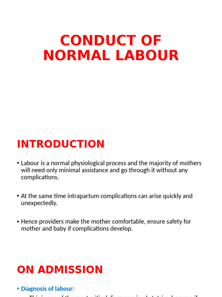 Conduct of Normal Labour | PDF | Childbirth | Mammalian Pregnancy