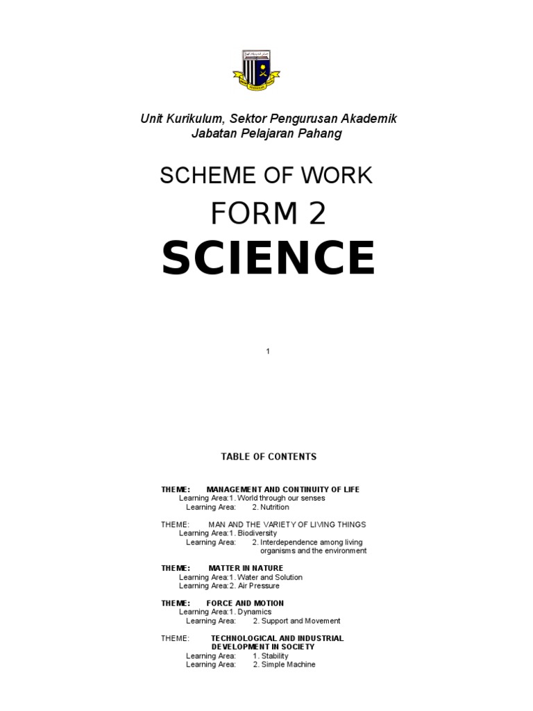 Scheme of Work: Science | Download Free PDF | Lever | Digestion