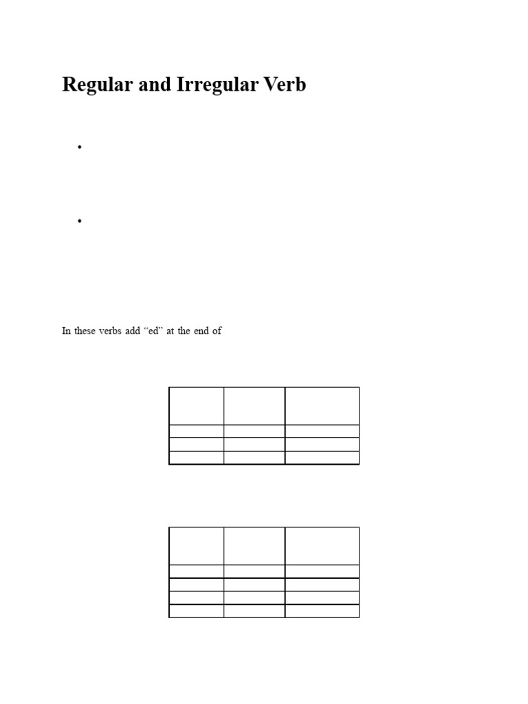 Regular and Irregular Verb | PDF | Linguistics | Linguistic Typology