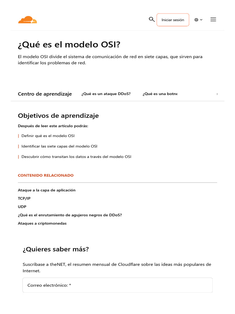 ¿Qué Es El Modelo OSI - Ejemplos de Modelos OSI - Cloudflare | PDF ...