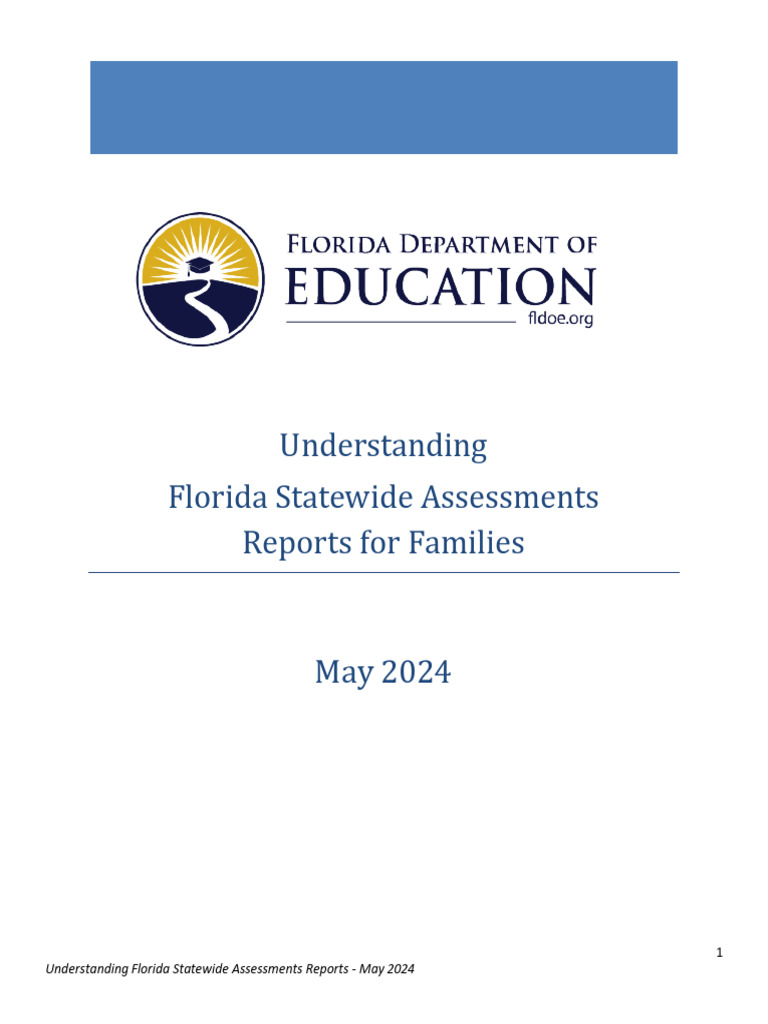 Understanding Florida Statewide Assessment Reports For Families, May ...