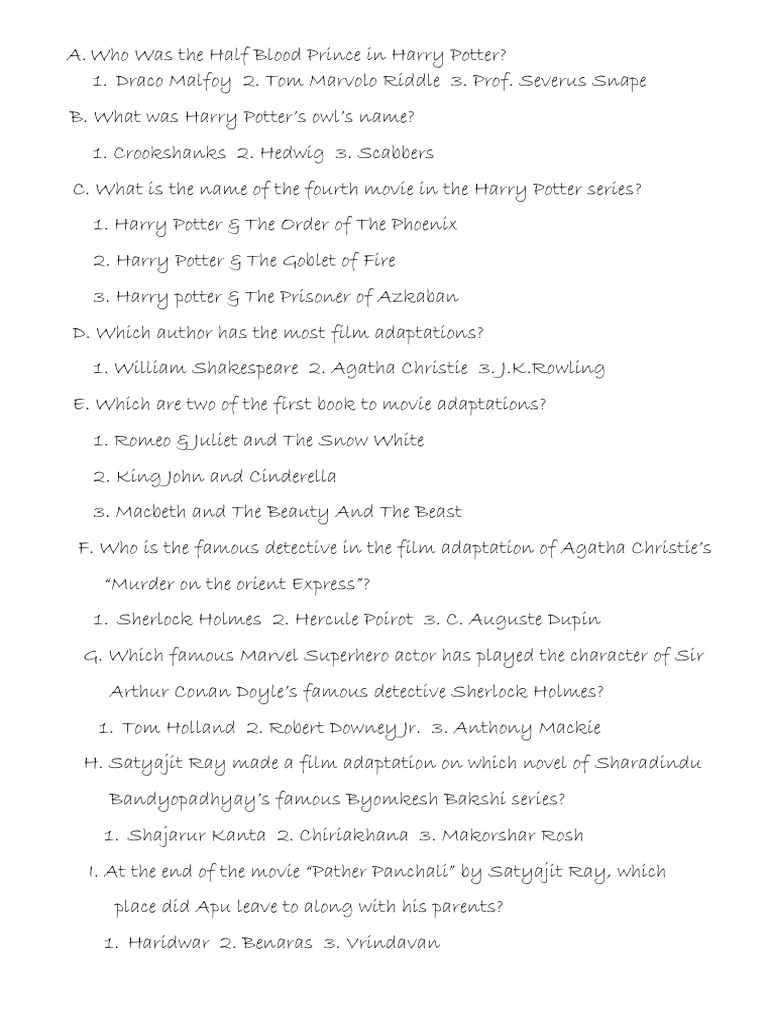 FRESHERS QUIZ QUESTIONS | PDF