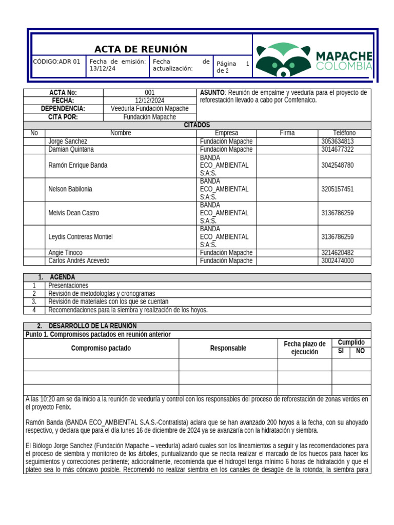 Acta # 001 - 12-12-2024 | PDF