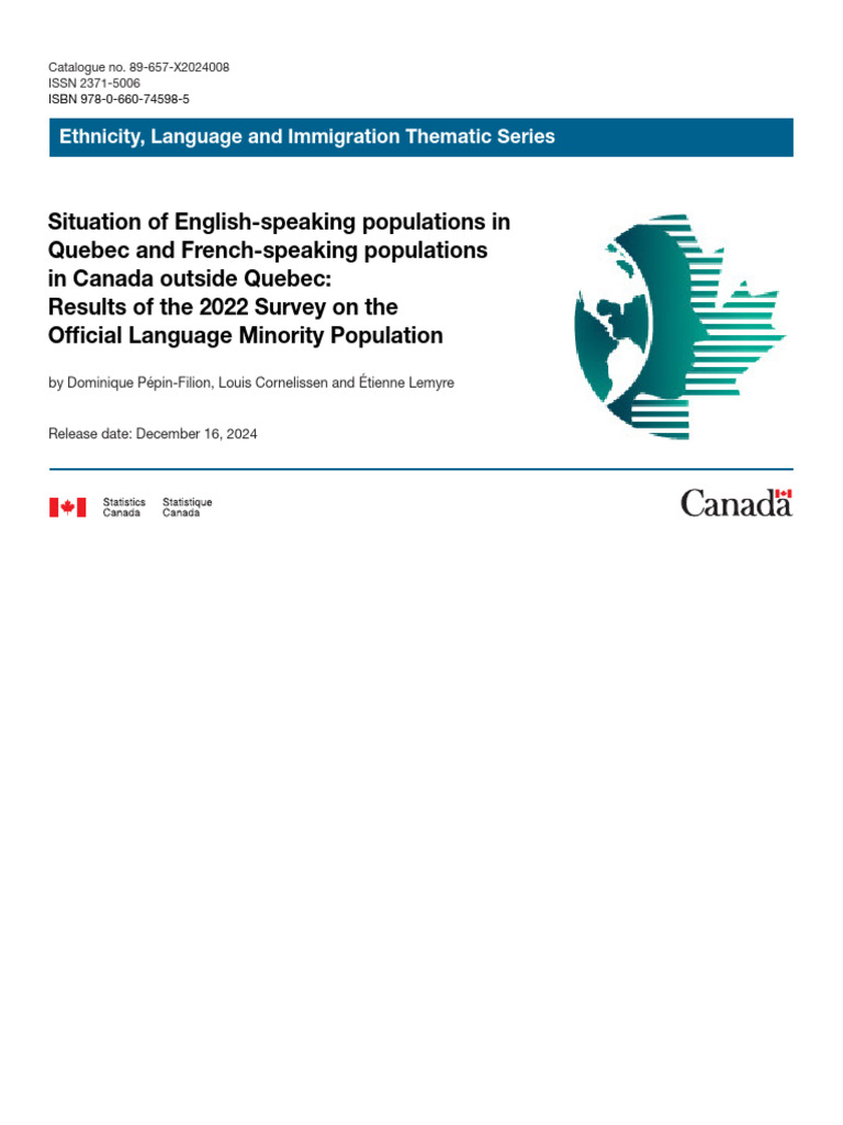 Situation of English-speaking Populations in Quebec and French-speaking ...