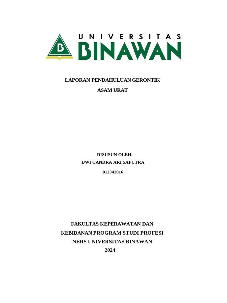 LP GERONTIK_ASAM URAT_DWI CANDRA AS_012342016 | PDF