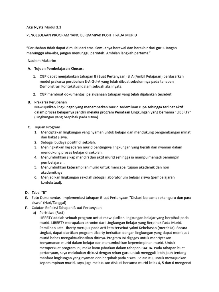 Pdfcoffee.com Aksi Nyata Modul 33 9 PDF Free | PDF