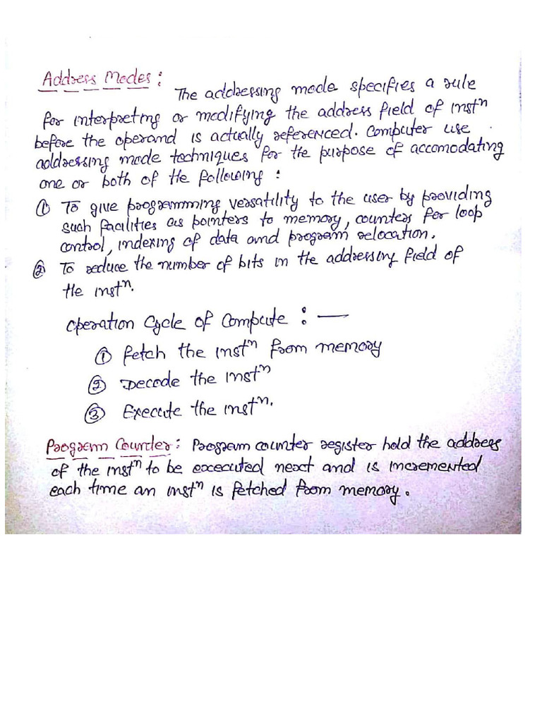 L11 - Addressing Modes, Computer Organization - Unit1 | PDF