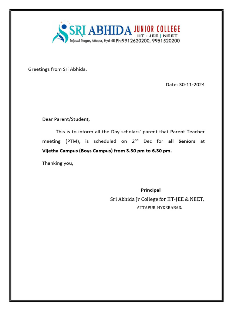 Annual PTM Notice for Seniors | PDF