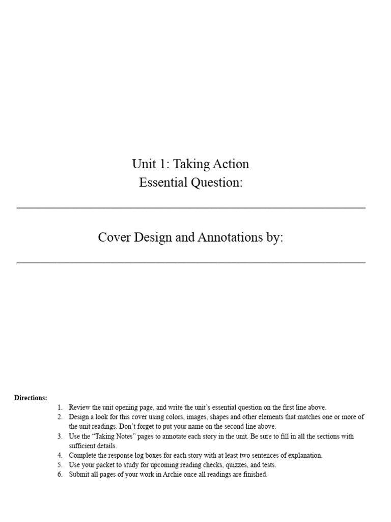 Unit 1 Annotation Packet | PDF