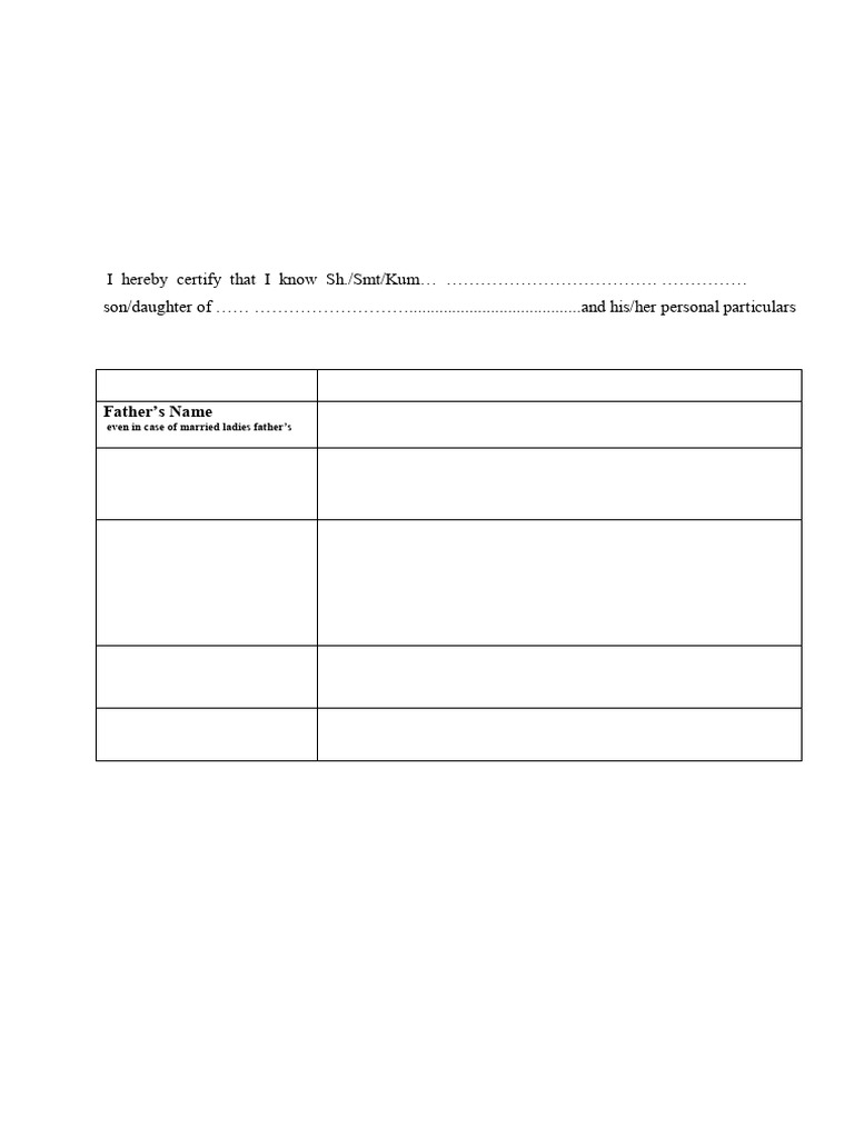 Gazetted Officer Certification Form | PDF